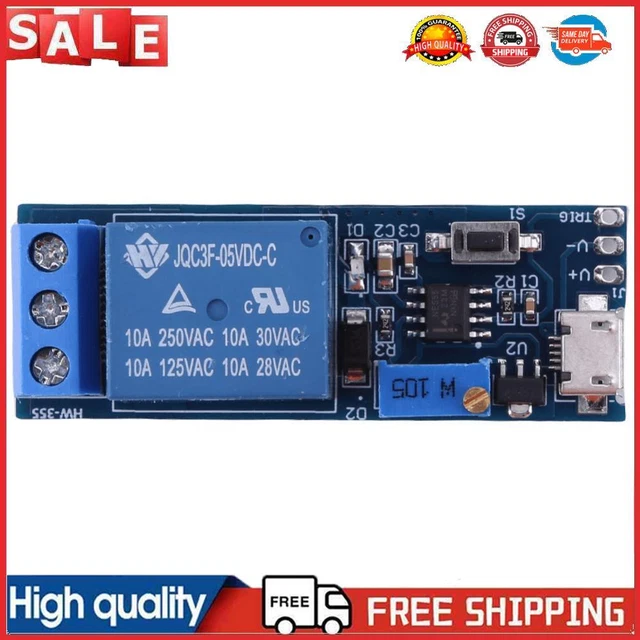 ADJUSTABLE RELAY MODULES 5V-30V Time Relay Shield Modules Electronic ...