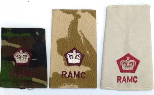 ROYAL ARMY MEDICAL Corps Rank Slides Various Ranks & Camo Genuine ...