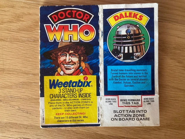 DOCTOR WHO STAND-UP Characters Action Zone Weetabix Vintage Dalek £5.00 ...
