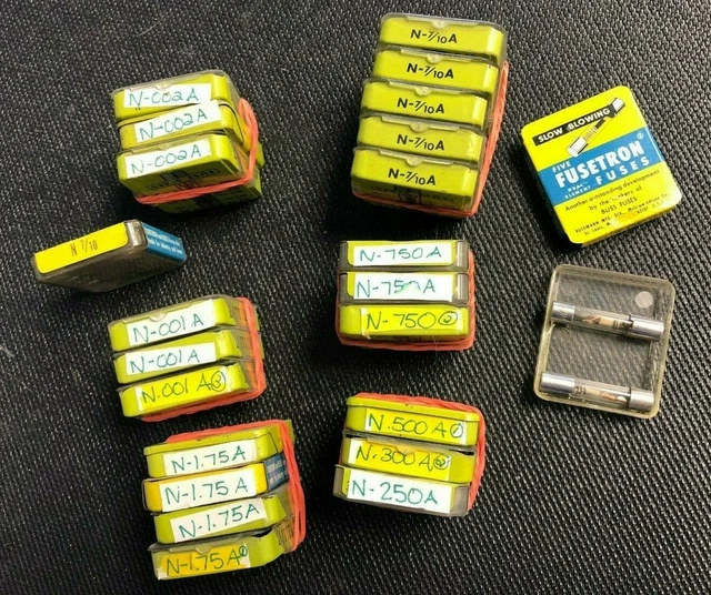 VINTAGE BUSSMANN N - Littelfuse 333 Series Time Delay Glass Fuses 1.75 ...