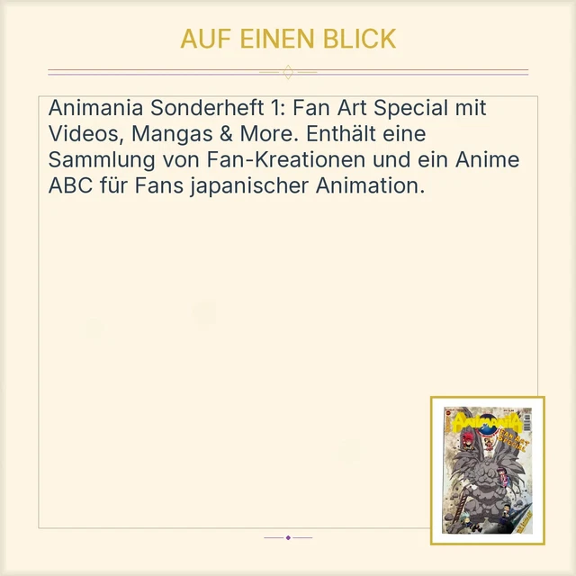 ANIMANIA FAN ART Special Sonderheft 1 Zeitschrift Anime Manga DIY EUR ...