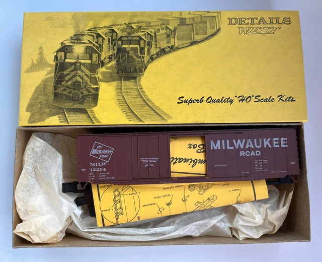 DETAILS WEST HO scale Milwaukee Road (MILW) 50' Combination Door Boxcar KIT EUR 13,10 - PicClick FR