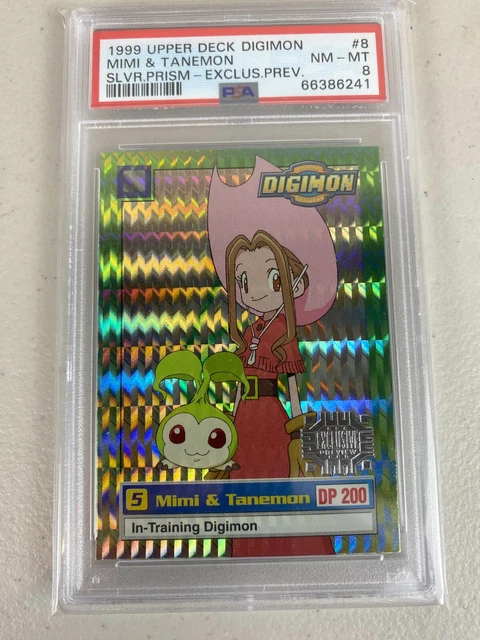 1999 DIGIMON MIMI & Tanemon #8 Exclusive Preview Card Silver Prism Card ...