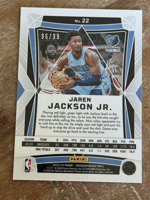 OBSIDIENNE BASKETBALL 2023-24 Jaren Jackson Jr. gravure électrique ...