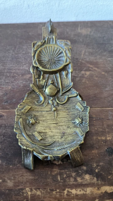 ANCIEN PORTE MONTRE à gousset vide poche en bronze doré outils agricole ...