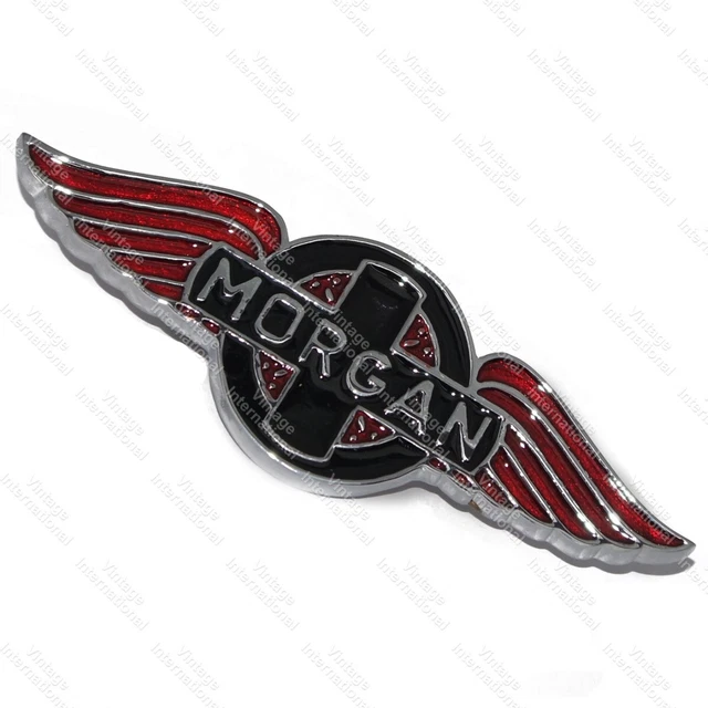 VINTAGE MORGAN CARS Car Metal Bonnet Hood Badge Emblem Black & Chrome £ ...