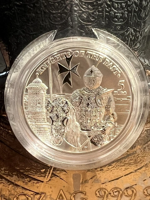 KNIGHTS OF THE PAST 2023 1 oz 5 Euro Pure Silver BU Coin Malta Germania ...