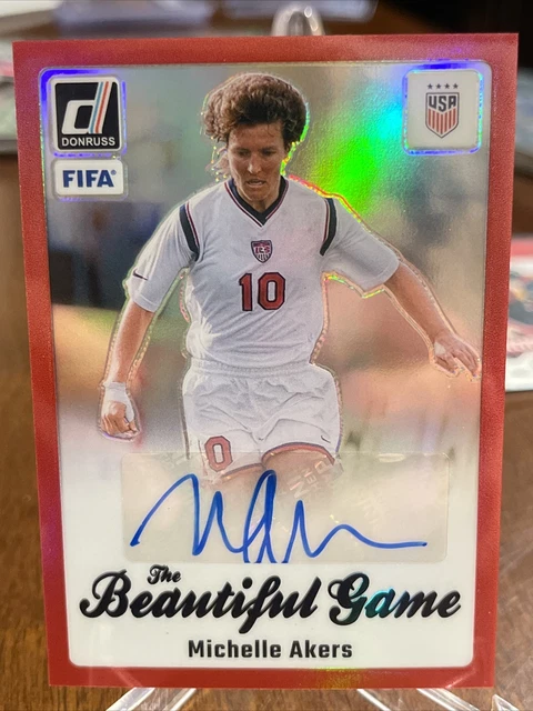 2023-24 DONRUSS SOCCER MICHELLE AKERS The Beautiful Game Auto Red Prizm ...