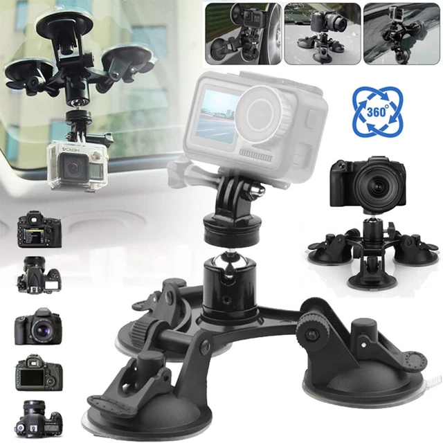 TRIPLE CUP CAMERA Suction Mount 360°Car Window Holder for GoPro Hero ...