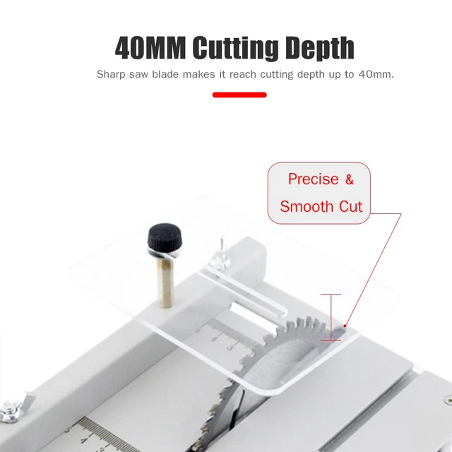 150W COMPACT DESKTOP Table Saw with 7-Speed Control, 0-90° Angle ...