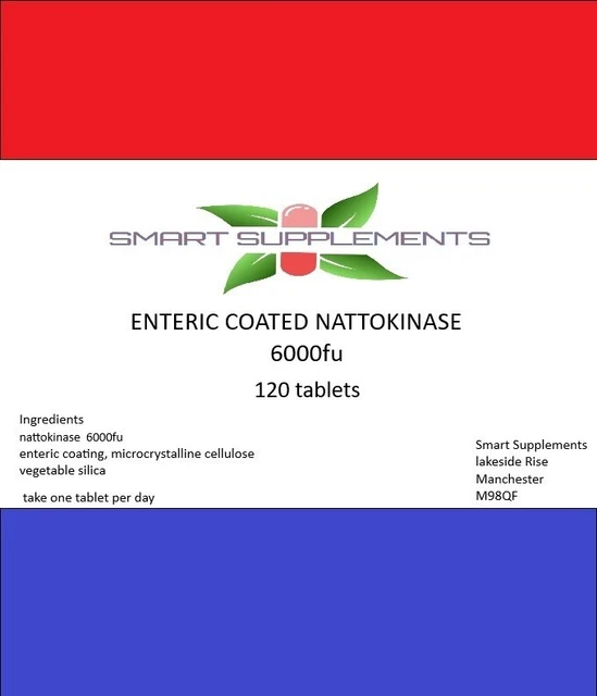 ENTERIC COATED NATTOKINASE - 6,000fu 120 tablets circulation, blood ...