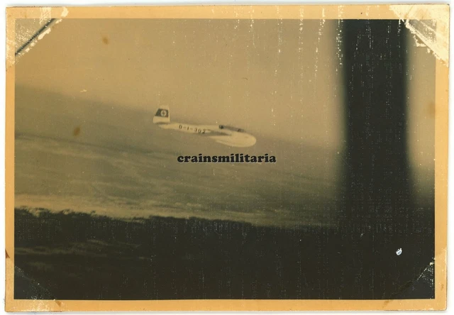 ORIG. FOTO SEGELFLUGZEUG Kranich D-1-302 über Flugplatz ROSSITTEN ...