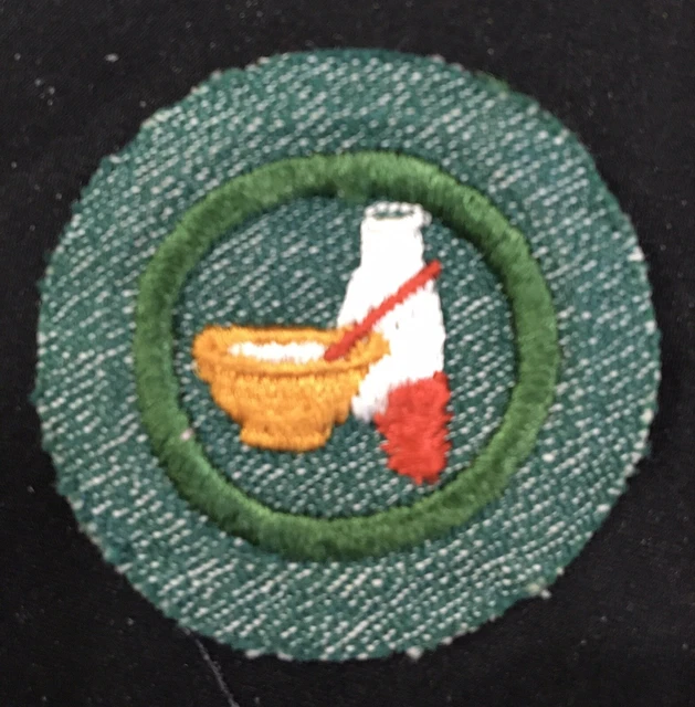 2 VINTAGE GIRL Scout Badges-Cook-Intermediate 1948 White Thread Back ...