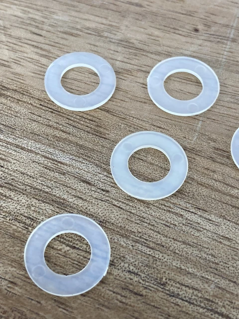 50 NYLON PLASTIC Flat Washers Size 1/2 Inch Od by .281 Id by .031 Inch ...