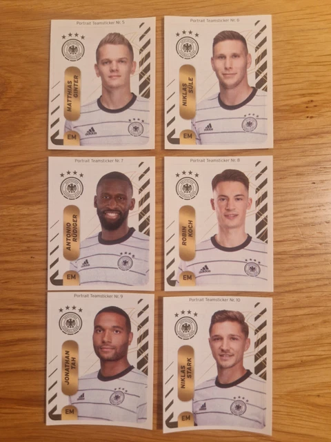 FERRERO TEAM STICKER Deutschland EM EURO 2021 6 x Original DFB Portrait ...