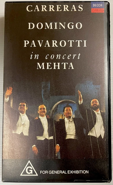 CARRERAS DOMINGO PAVAROTTI in Concert Mehta VHS Video Cassette Tape PAL ...