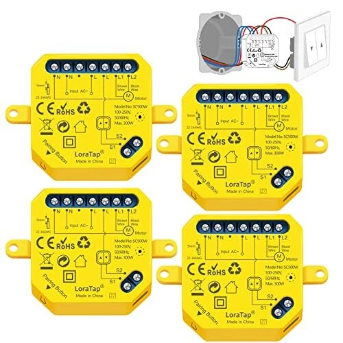 LORATAP INTERRUTTORE TAPPARELLE WiFi, 4pz Modulo Comando Smart Timer ...