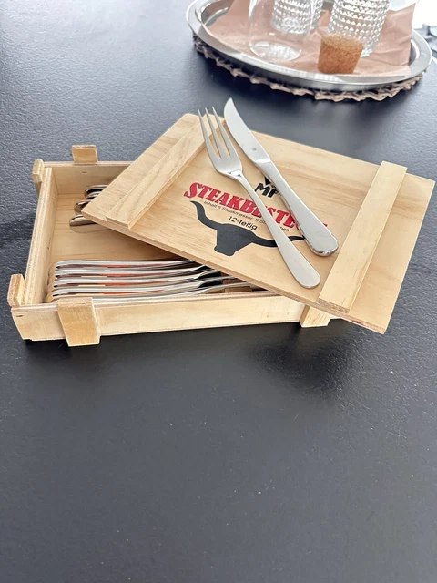 WMF STEAKBESTECK-SET 12-TEILIG in Holzkiste Cromargan® PLUS 4-teiliges ...