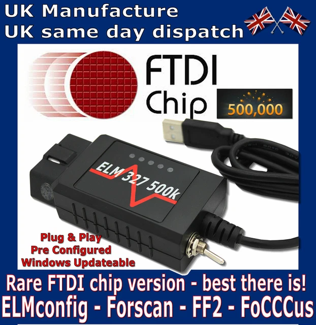 DIAGNOSTIC OBD CABLE For Ford Transit Custom DPF Regen Injector Coding ...