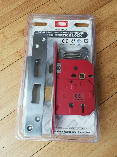 UNION 5 LEVER MORTICE LOCK Y2234E 80mm 3" CHROME - INSURANCE APP £26.95 ...