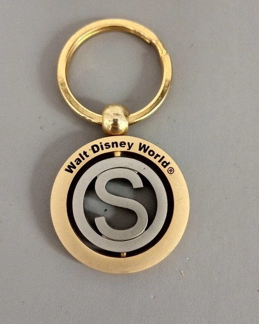 WALT DISNEY WORLD Gold Coloured Metal Spinning keyring Letter S £5.00 ...