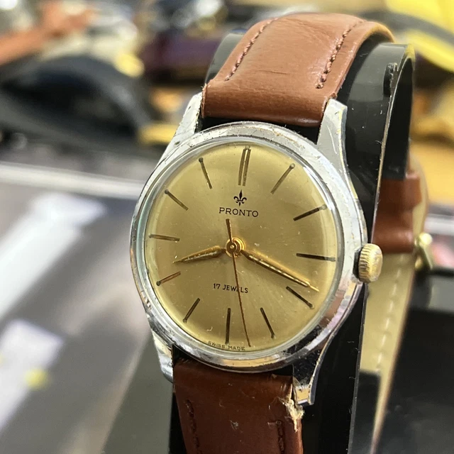 VINTAGE PRONTO MECHANICAL Men Wristwatch Swiss Made £30.10 - PicClick UK