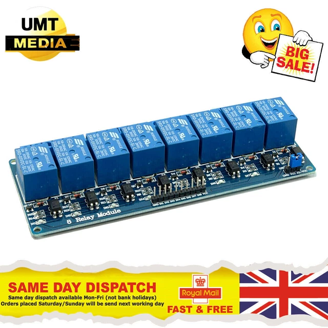 8 CHANNEL 5V Relay Module Optocoupler Protection For Arduino PI ARM AVR ...