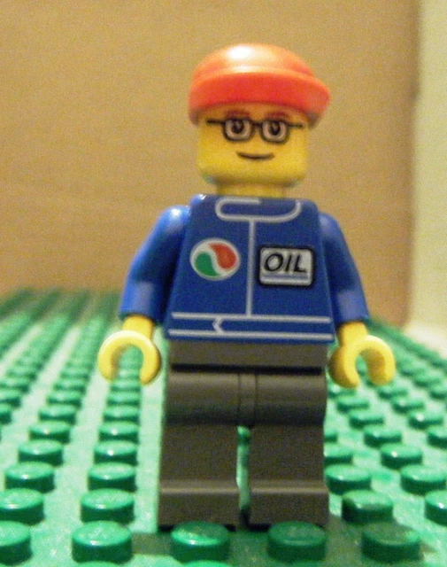 LEGO MINI TOWN City%E2%80%93Gas Station%E2%80%93Oil%E2%80%93Blue Dk Blu ...