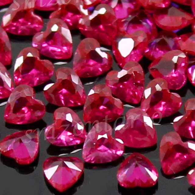 RUBIS ROUGE MOGOK Naturel Certifié Taillé En Cœur De 2 Mm 100 Pcs Lot ...