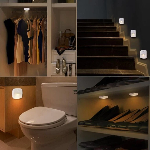 2PCS LED SMART Wide Angle Human Sensor Night Light Cabinet Corridor ...