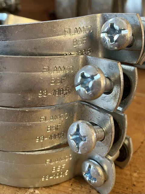 PIPE BRACKETS 5” / 4” Tarnished Due To Storage , Unlined Clips 12mm ...