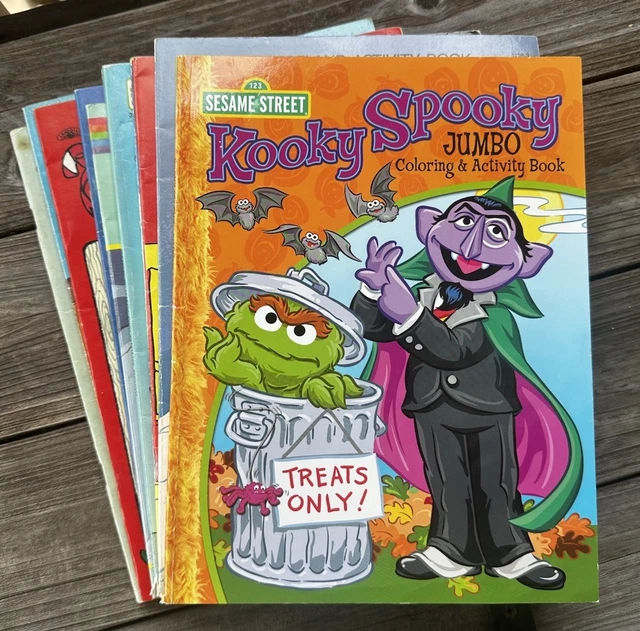 123 SESAME STREET Kooky Spooky Halloween Jumbo Coloring Activity Book ...