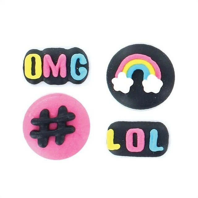 SUGAR DECORATIONS LOL OMG RAINBOW HASHTAG Edible Cake Toppers ...