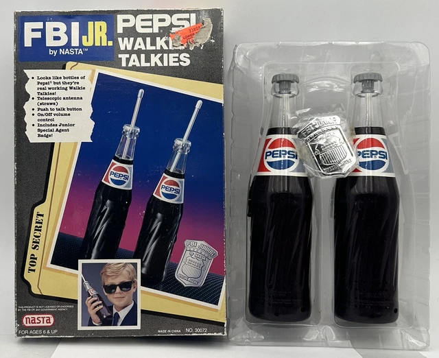 VINTAGE PEPSI BOTTLE Shaped FBI JR Walkie Talkies 1991 Nasta Toy $63.03 ...