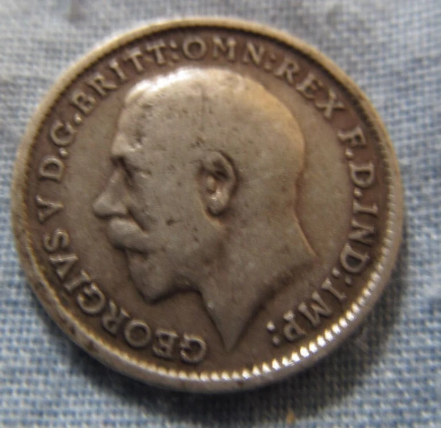 SOLID SILVER THREE pence 1911 Coin Machu Picchu Discovered Vintage King ...