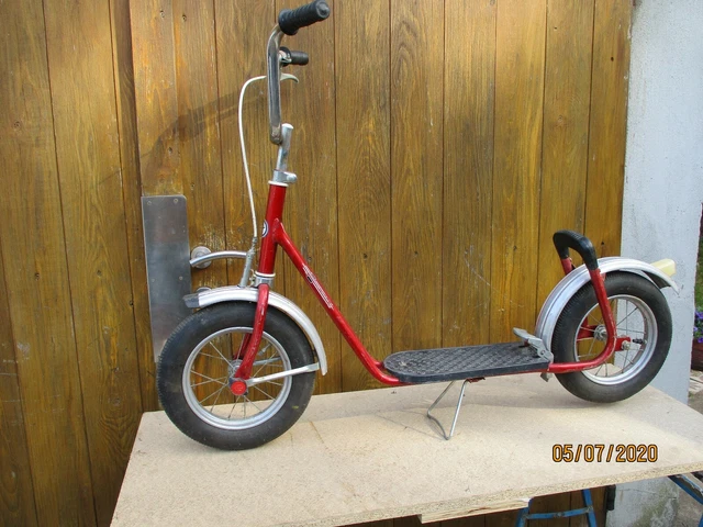 ALTER ROLLER,TRETROLLER 70ER Jahre Hand Und Fuß Bremse Silber Rot ...