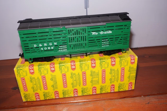 BOD/1] LGB SPUR G 4068 Güterwagen D&RGW U.S. Verschlagwagen Viehwagen ...