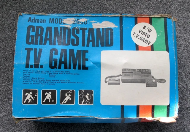 VINTAGE 1970S ADMAN Model 2000 Grandstand TV Game b&w in original box £ ...