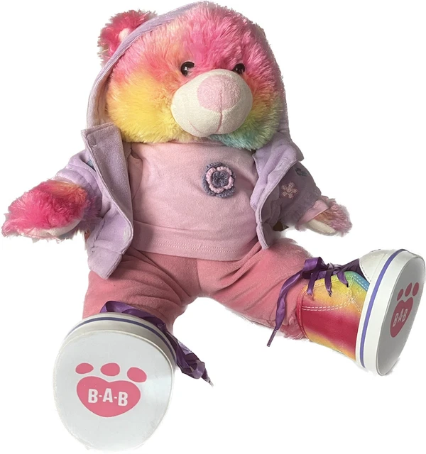 VTG 2001 BEAR Factory Rainbow Bear 16" Tall Soft Plush Teddy Tracksuit ...