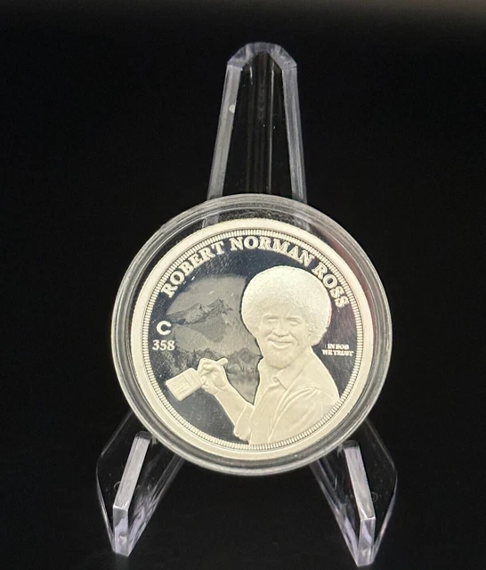 BOB ROSS MOUNTAIN Summit Chive On 1oz 999 FINE Silver round £189.00 ...