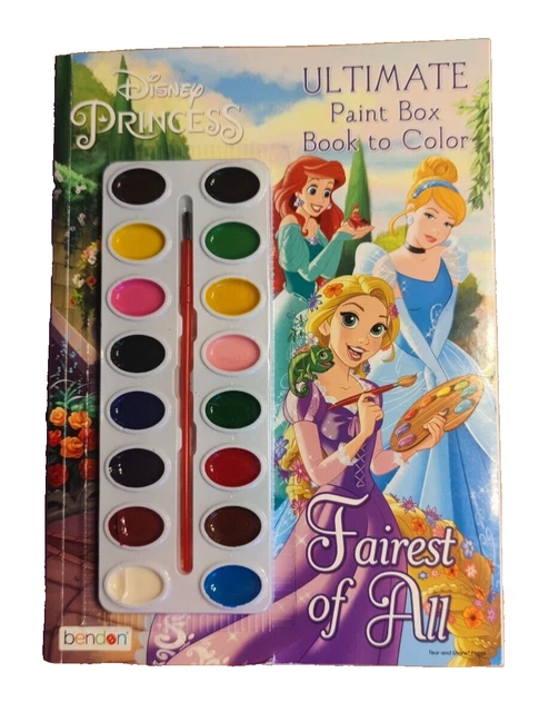 DISNEY PRINCESS ULTIMATE Paint Box Book to Color Fairest of All Bendon ...