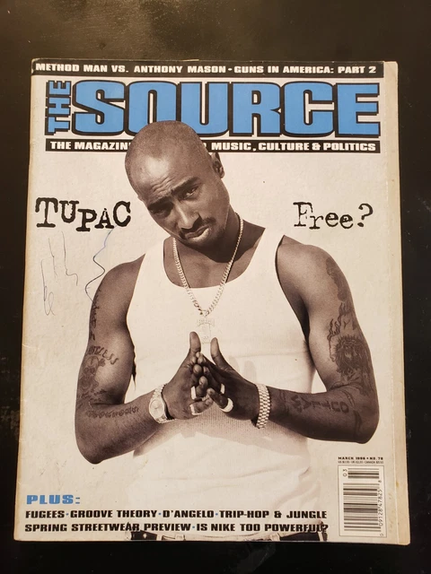 1996 TUPAC SHAKUR The Source Iconic Magazine Cover “Tupac Free?” March ...