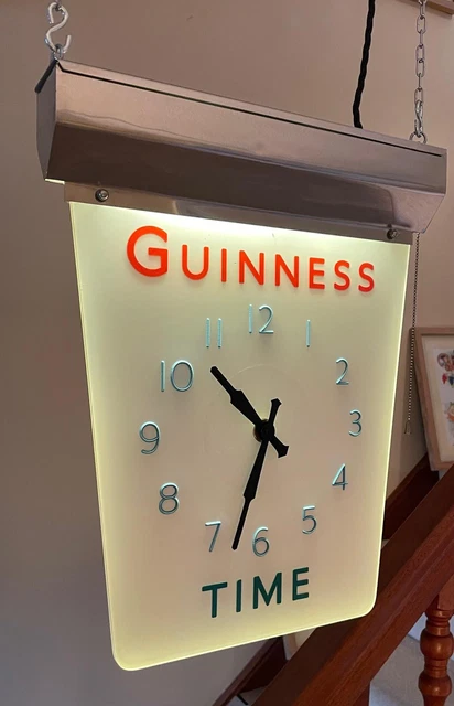 RARE GUINNESS ILLUMINATED SIGN & CLOCK (LATE 50's) £669.72 - PicClick UK