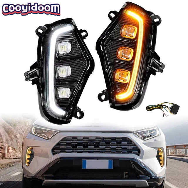 FOR TOYOTA RAV4 2019-2024 DRL Daytime Running Light LED Fog Lamp w/ Turn Signal £88.63 - PicClick UK