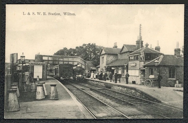 WILTON RAILWAY STATION LSWR Trains Crossing Nr Salisbury Wiltshire ...