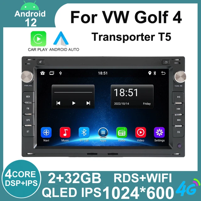 ANDROID AUTORADIO STEREO satellitare navigatore CarPlay BT WiFi per VW ...
