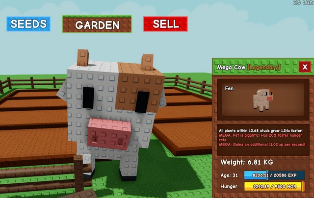MEGA COW! - Grow A Garden - Roblox - Fast & Easy! £6.30 - PicClick UK