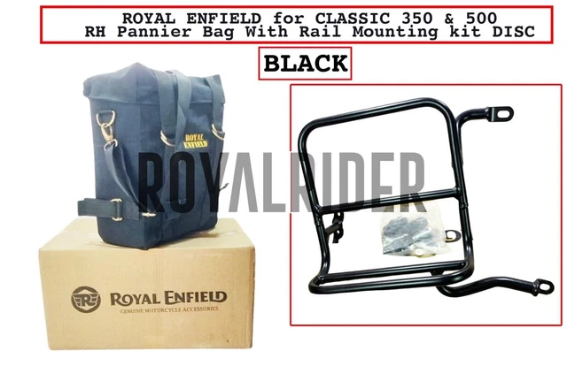 ROYAL ENFIELD RH PANNIER BLACK & MOUNTING KIT DISC For Classic 350 ...