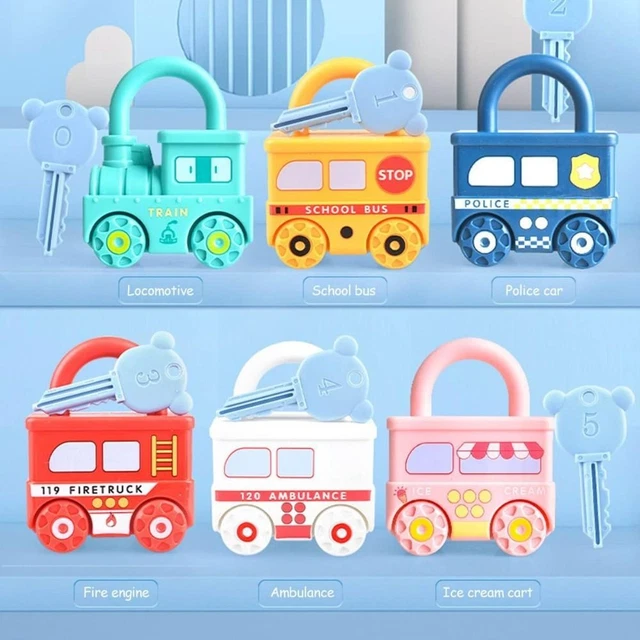 NUMBER MATCHING LOCK Keys Car Toy Plastic Educational Game Kid EUR 8,65 ...