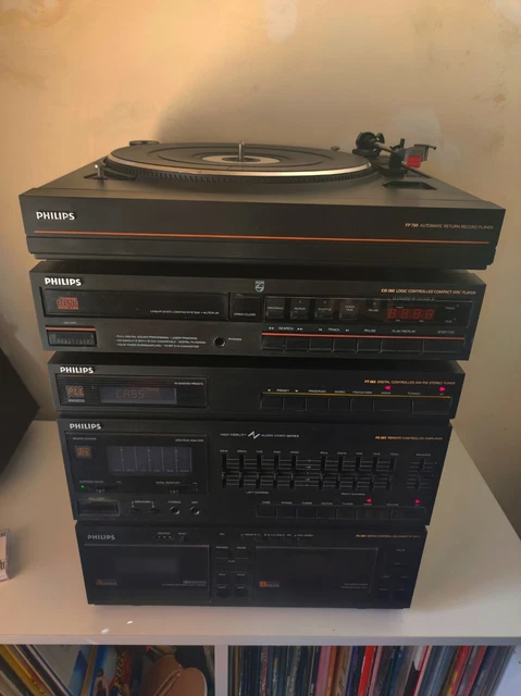 VINTAGE PHILIPS HIGH Fi System Record Player/ Cassette/ CD/ Aux/ Radio ...
